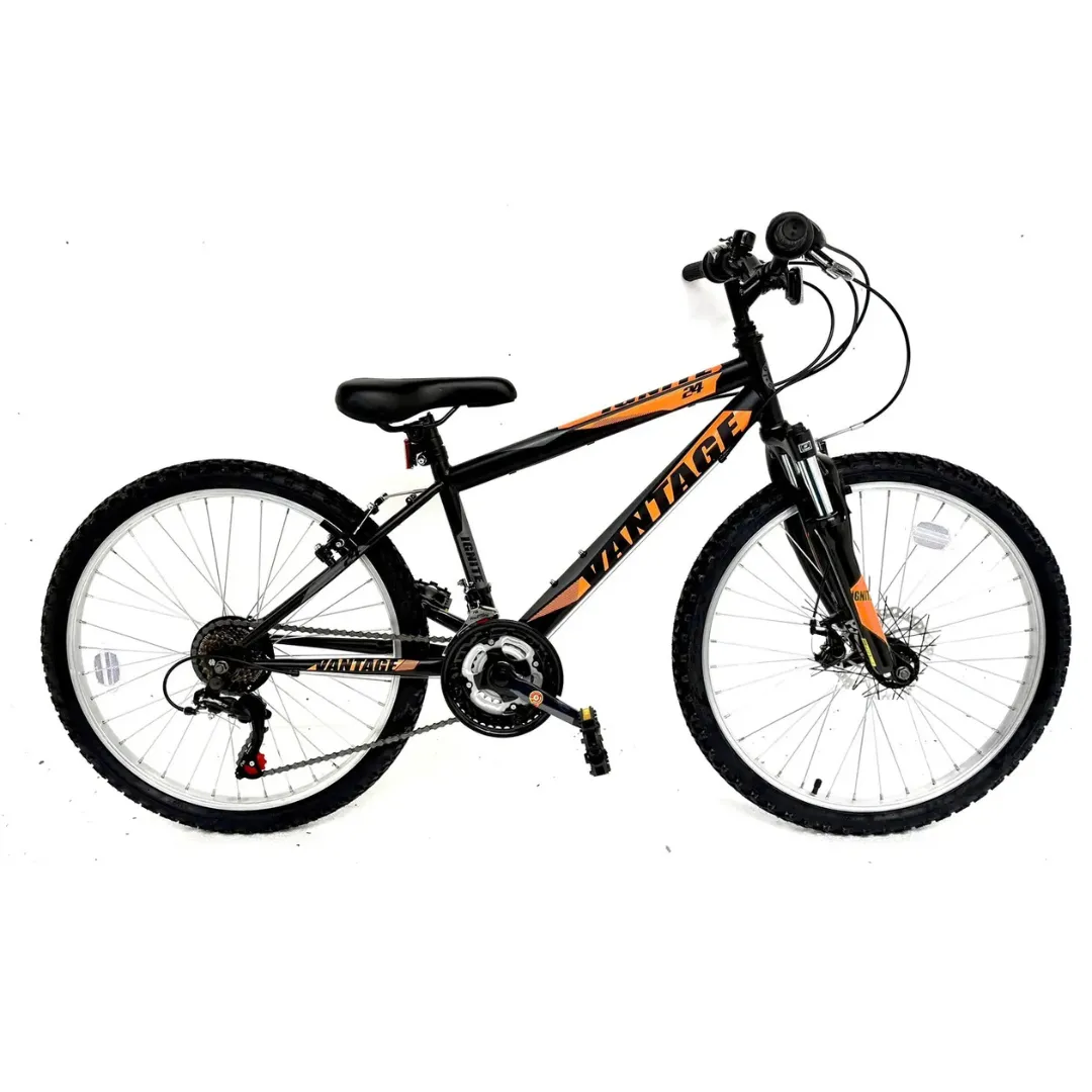 Ignite Vantage Matt Black/Neon Orange 24" Bike – Shimano 18-Speed ...