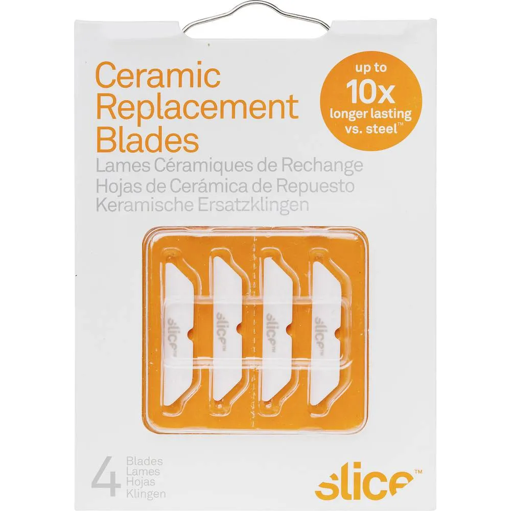 Slice 10404 Ceramic Blades | Rounded Safety Replacement Blades (4-Pack)