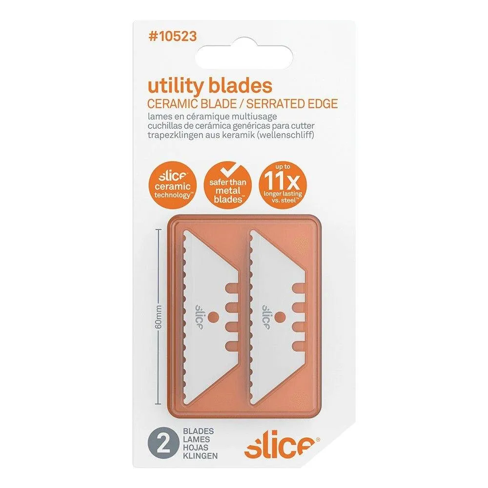Slice 10524 Replacement Blades | Rounded Ceramic Safety Blades (2-Pack)