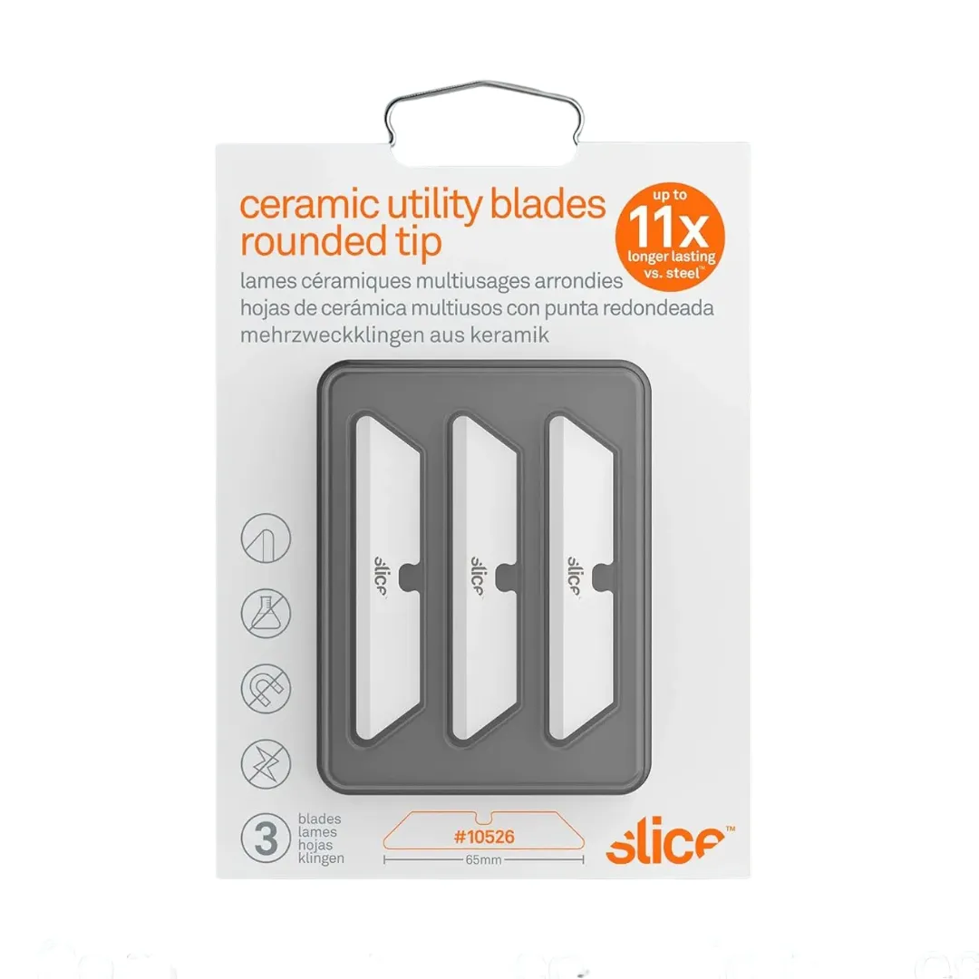 Slice 10526 Utility Knife Blades | Rounded Tip Ceramic Safety Blades (3 ...